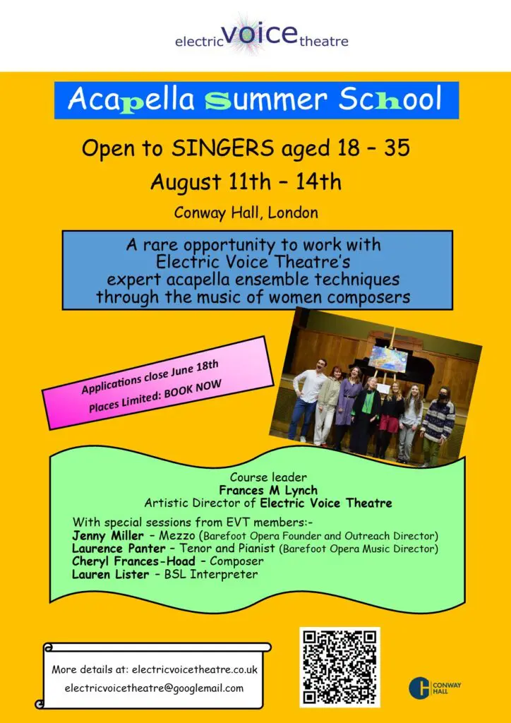 Electric Voice Theatre: Acapella Summer School 2025 - Independent ...