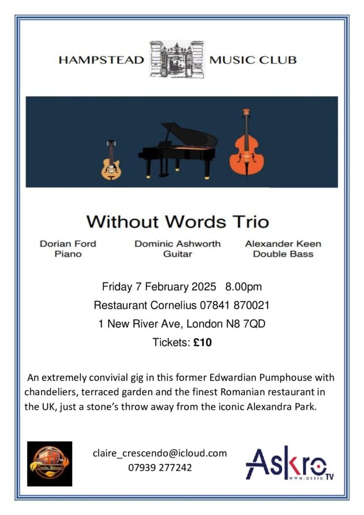 Hampstead Music Club presents Without Words Trio - Independent Society ...
